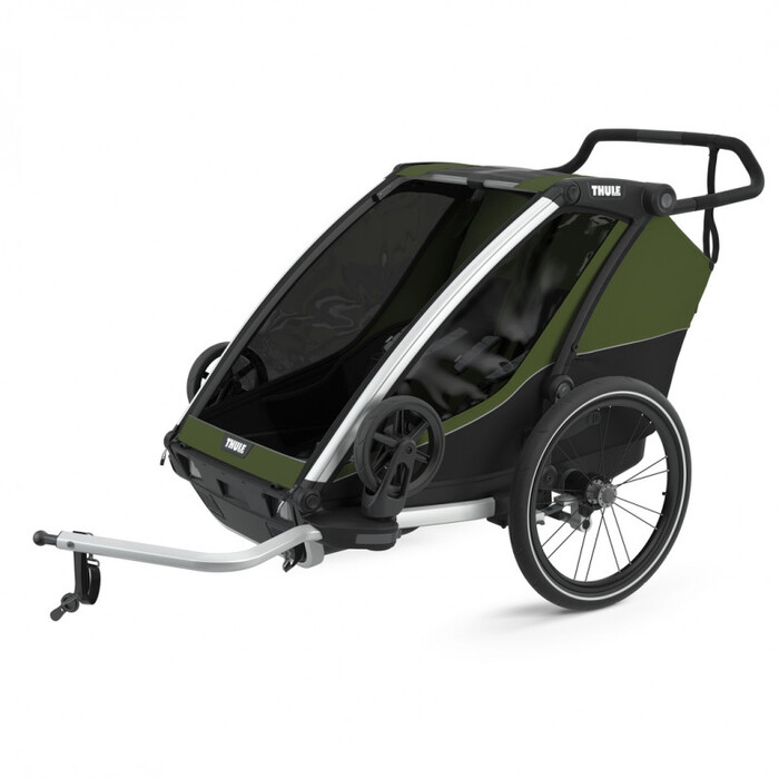 Thule Chariot Cab 2 Cypress Green 2021 + bike set + běžecký set ...